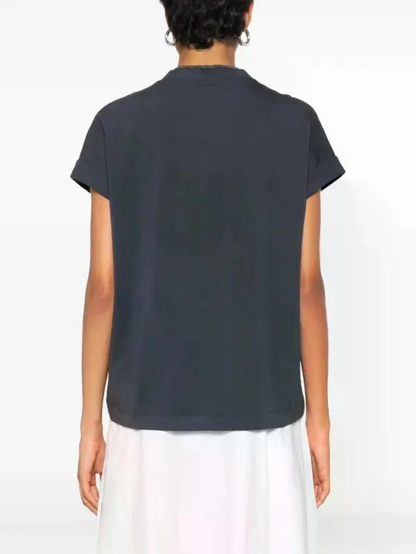 Brunello Cucinelli Monili Trim V-neck T-shirt