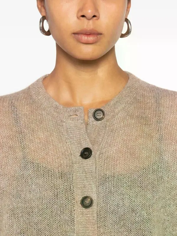 Brunello Cucinelli Sheer Knit Button-up Cardigan