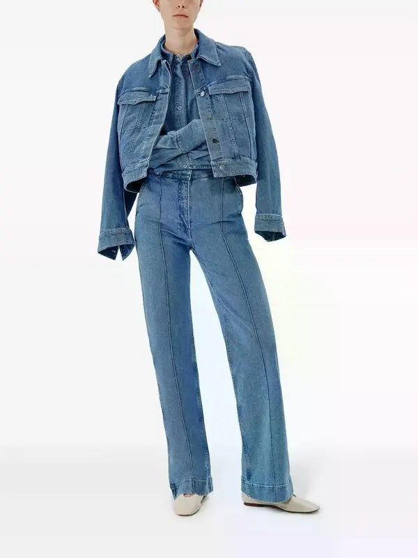 Another Tomorrow Indigo Chambray Slim-cut Shirt