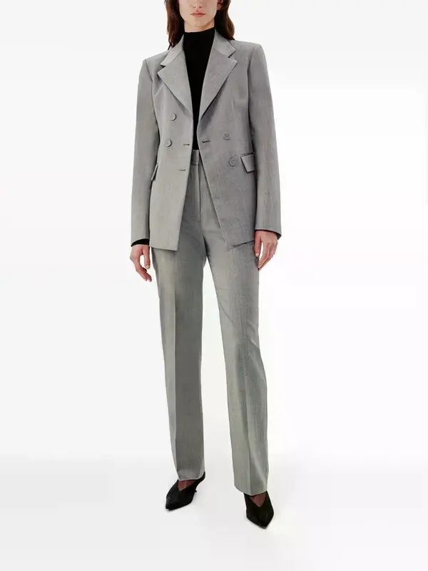 Another Tomorrow Herringbone Double-breasted Blazer