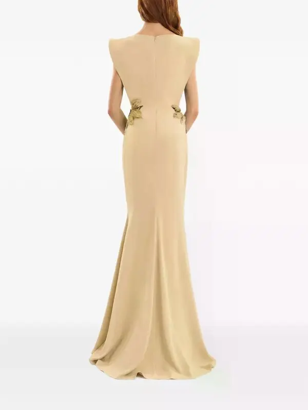 GEMY MAALOUF Embroidered Structured Neckline Dress