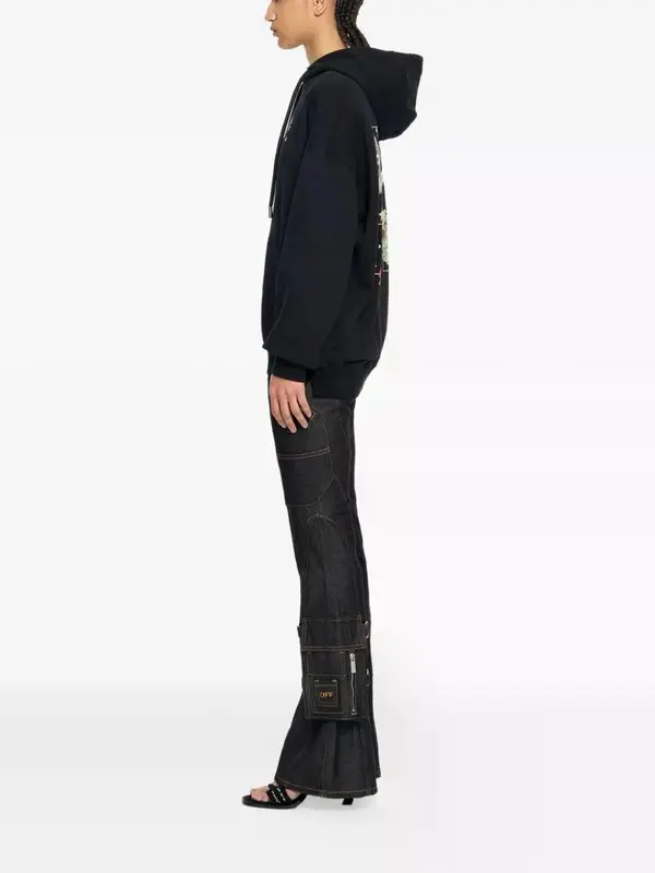 Off-White Kangaroo Pocket Hoodie With Dream Arrow Motif