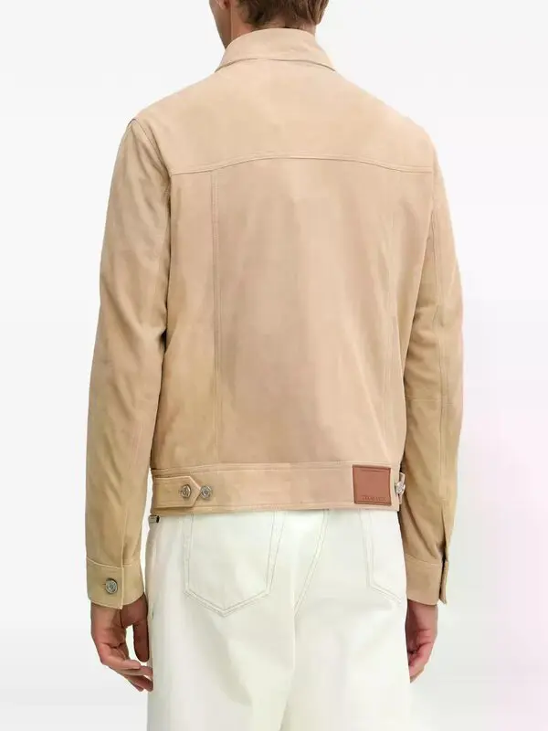 TRUSSARDI Suede-finish Button-up Jacket
