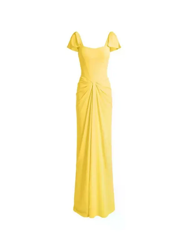 GEMY MAALOUF Corset-style Draped Dress - Yellow