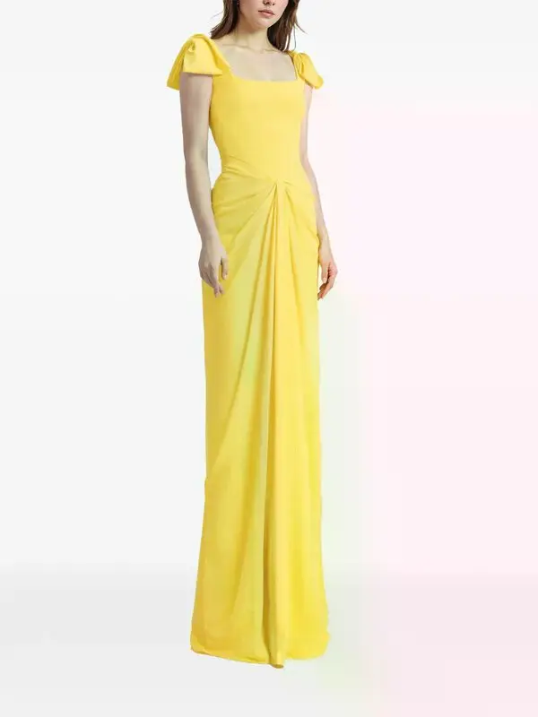 GEMY MAALOUF Corset-style Draped Dress - Yellow