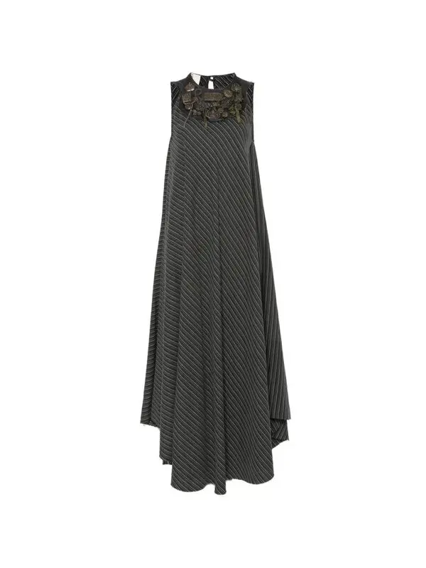 ANTONIO MARRAS VINTAGE 2020s Embellished Pinstriped Dress