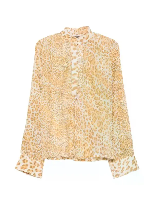 Roberto Cavalli 2000s Leopard Print Blouse