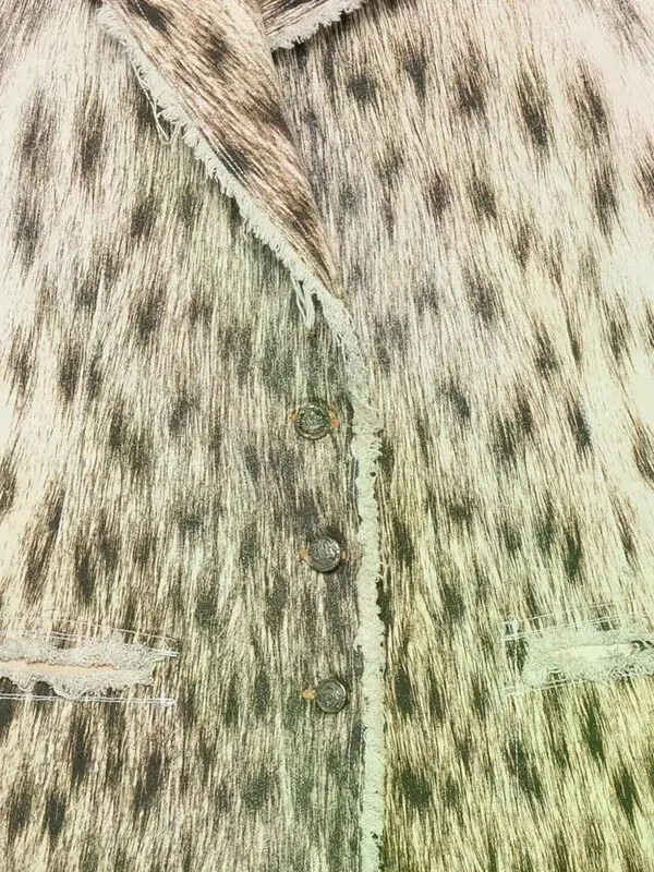 Roberto Cavalli 2000s Animal-print Frayed Jacket