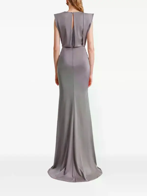 GEMY MAALOUF Draped Crystal-embellished Dress - Grey