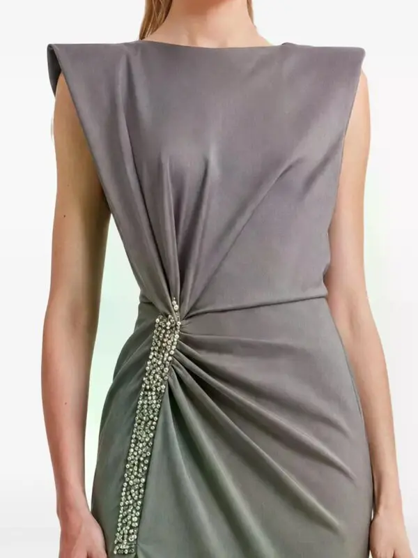 GEMY MAALOUF Draped Crystal-embellished Dress - Grey