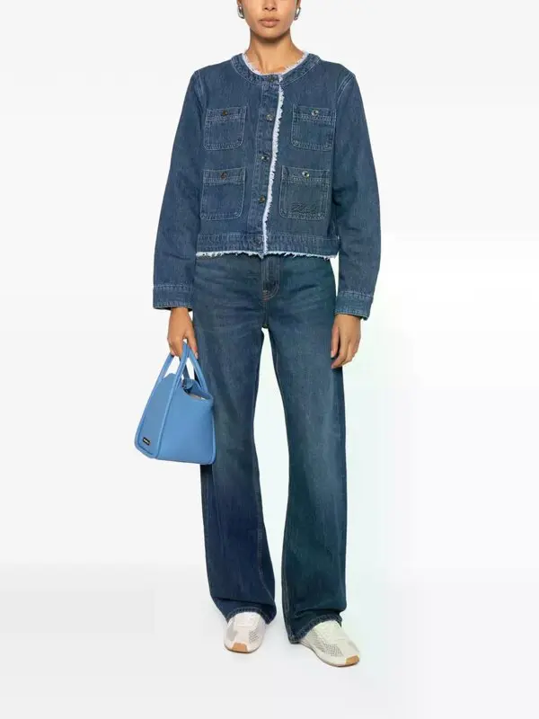 Karl Lagerfeld Frayed-edge Denim Jacket