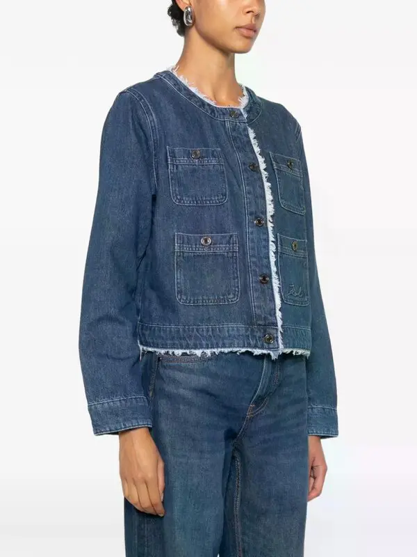 Karl Lagerfeld Frayed-edge Denim Jacket