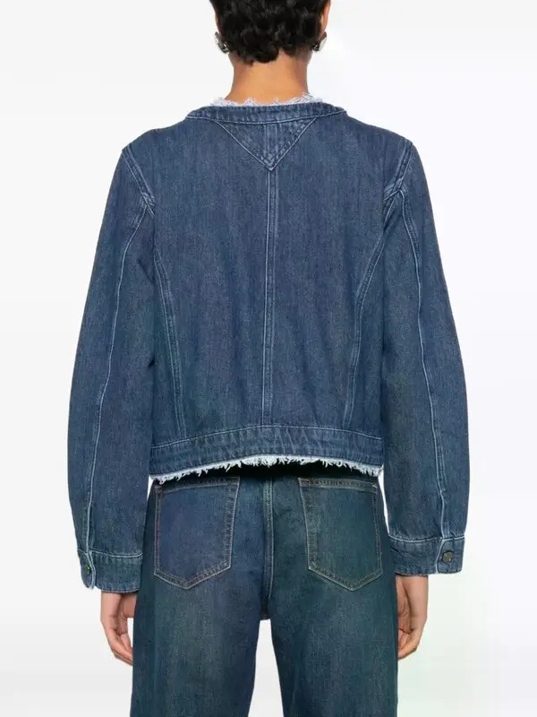 Karl Lagerfeld Frayed-edge Denim Jacket