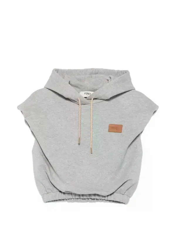 Fendi Logo Patch Sleeveless Hoodie