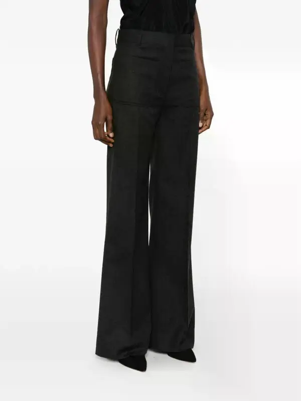 Victoria Beckham Flannel Wide-leg Trousers