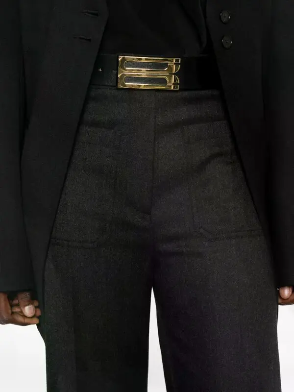 Victoria Beckham Flannel Wide-leg Trousers