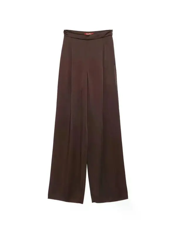 Max Mara Satin Finish Wide-leg Trousers - Brown