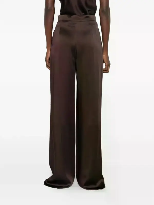 Max Mara Satin Finish Wide-leg Trousers - Brown