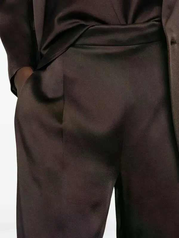 Max Mara Satin Finish Wide-leg Trousers - Brown
