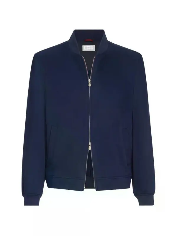 Brunello Cucinelli Lightweight Cashmere Flannel Bomber Jacket