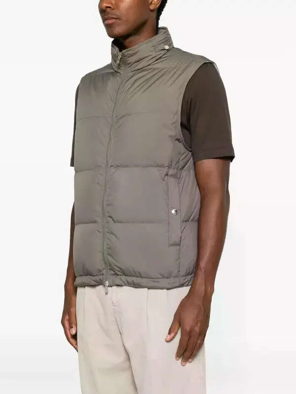 Brunello Cucinelli Lightweight Techno-fabric Down Vest With Packable Hood