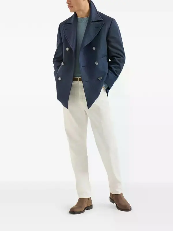 Brunello Cucinelli Alpaca, Cashmere, And Wool Crew Neck Sweater - Blue