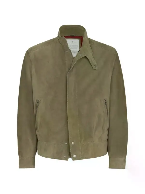 Brunello Cucinelli Suede Outerwear Jacket With Thermore® Padding And Stand Collar