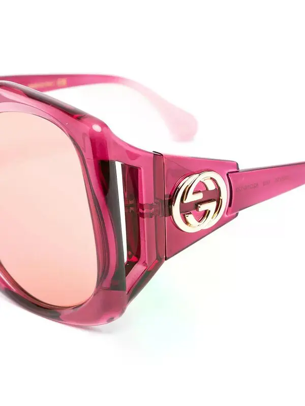 Gucci Oversized Angular Frame Sunglasses