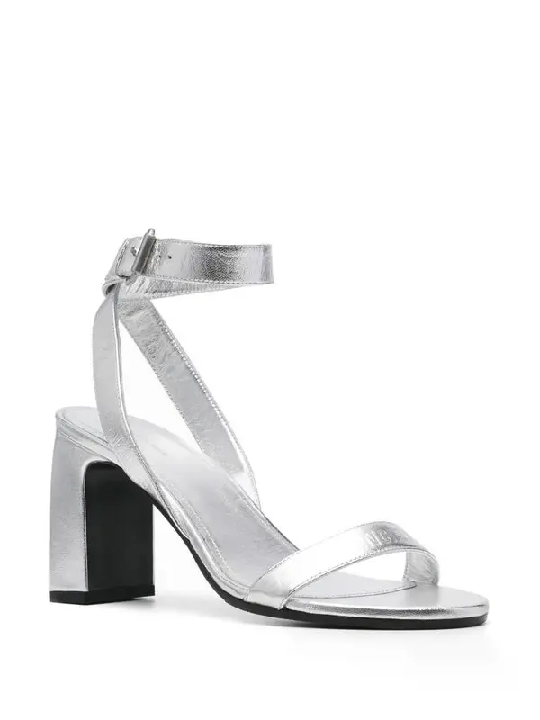 Balenciaga Metallic Leather Ankle Strap Sandals