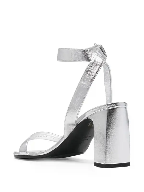 Balenciaga Metallic Leather Ankle Strap Sandals