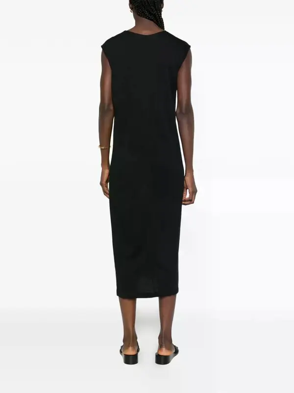 TOTEME Knotted Sleeveless Midi Dress - Black