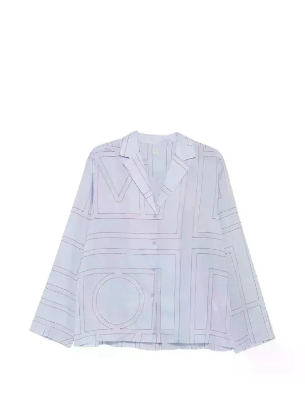 TOTEME Geometric Pattern Long Sleeve Shirt