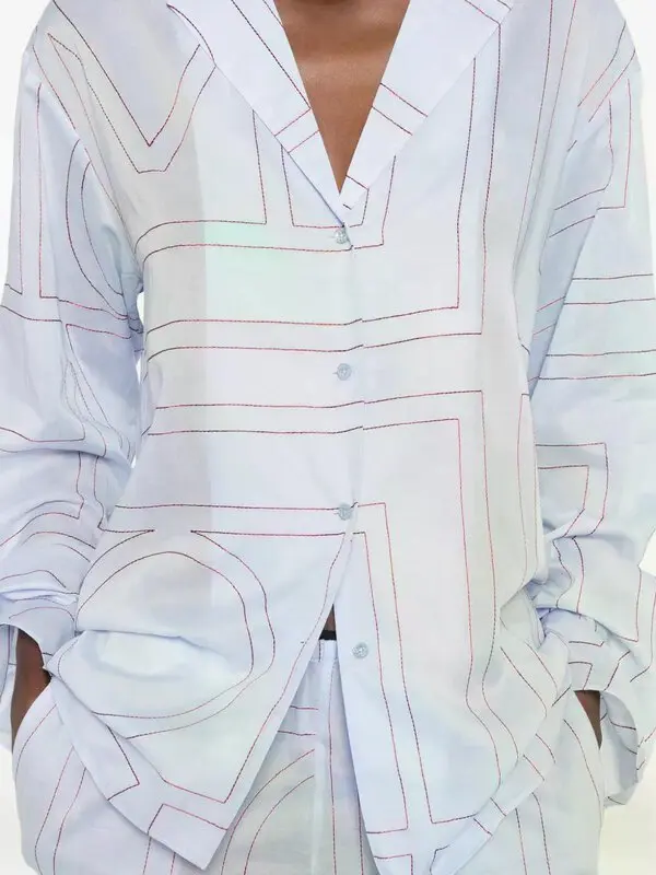 TOTEME Geometric Pattern Long Sleeve Shirt