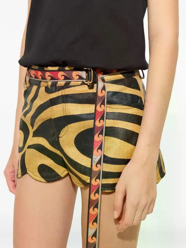 Emilio Pucci Raffia Jacquard Scallop-trim Shorts