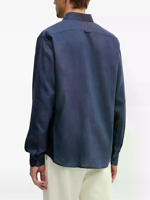 TRUSSARDI Logo-embroidered Linen Shirt