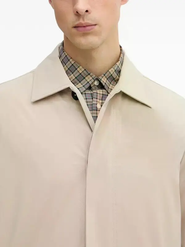 TRUSSARDI Logo Patch Button-up Coat