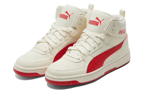 PUMA Rebound Joy Cv High Top Sneakers - Creamwhite/red