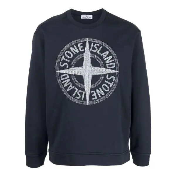 Stone Island Embroidered Logo Sweatshirt - Navy