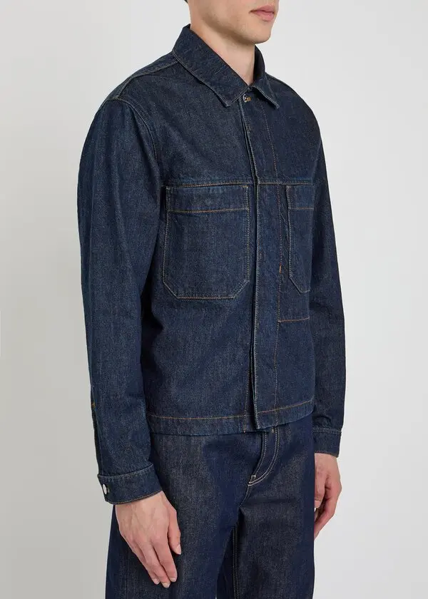Stone Island Patch Pocket Denim Overshirt - Indigo