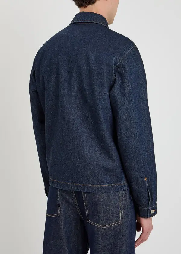 Stone Island Patch Pocket Denim Overshirt - Indigo