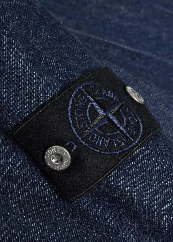 Stone Island Patch Pocket Denim Overshirt - Indigo