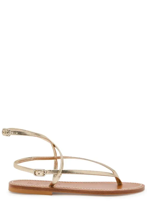 K.JACQUES Metallic Leather Sandals - Gold