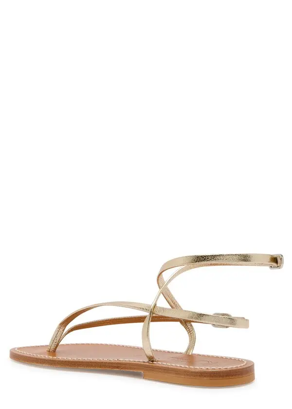 K.JACQUES Metallic Leather Sandals - Gold