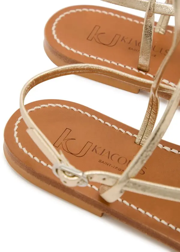 K.JACQUES Metallic Leather Sandals - Gold