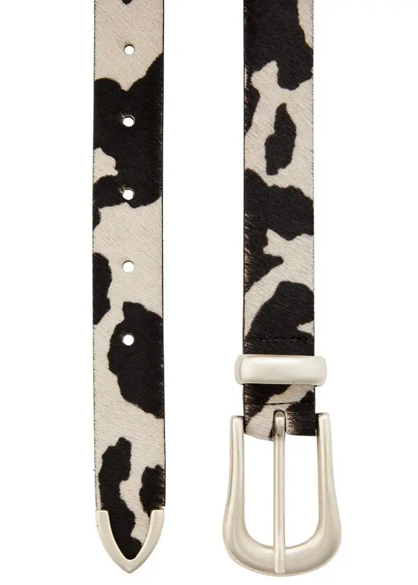 SECOND / LAYER Cow-print Pony-hair Belt