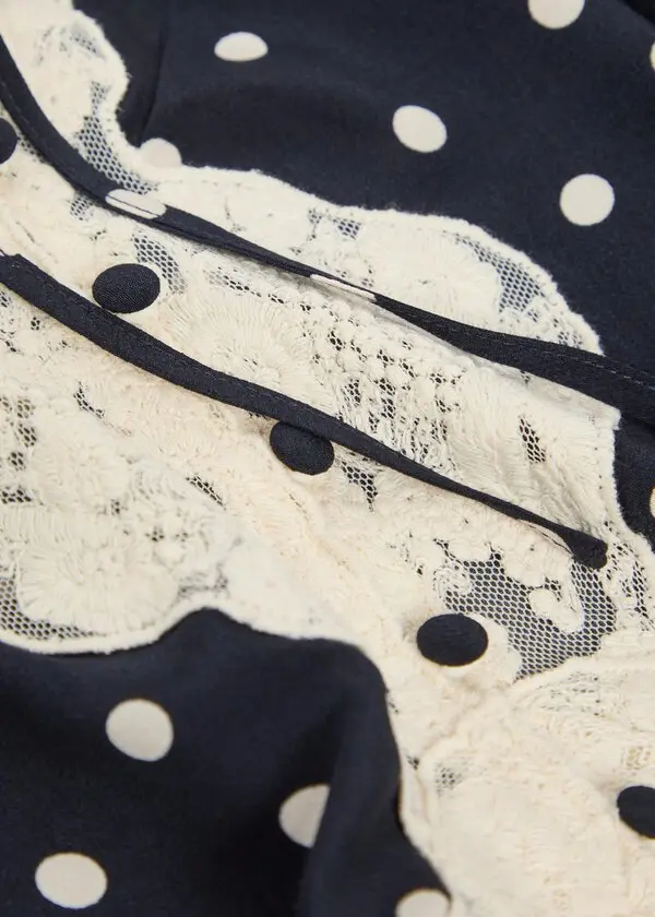 Rixo Ursula Polka Dot Puff Sleeve Top