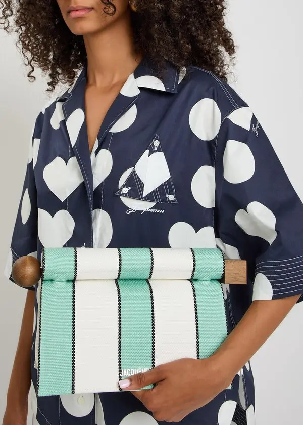 Jacquemus La Chemise Marin Polka Dot Cotton-poplin Shirt - Navy