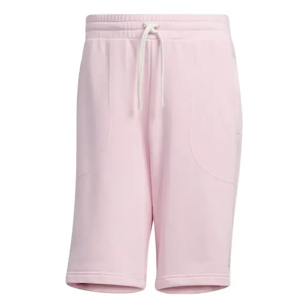Adidas Neo Solid Color Lacing Casual Straight Shorts Pink - Default Color