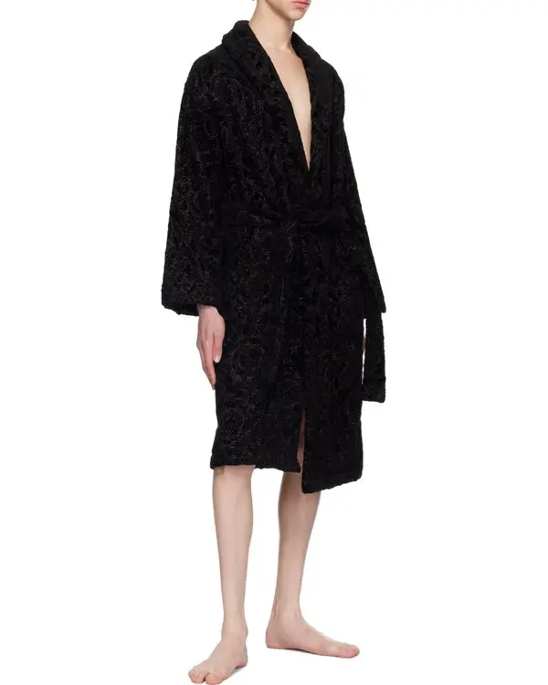 Versace All-over Baroque Shawl Lapels Bathrobe