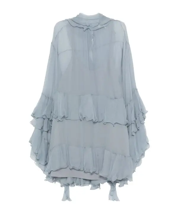 Chloé Ruffled Sheer Mini Dress